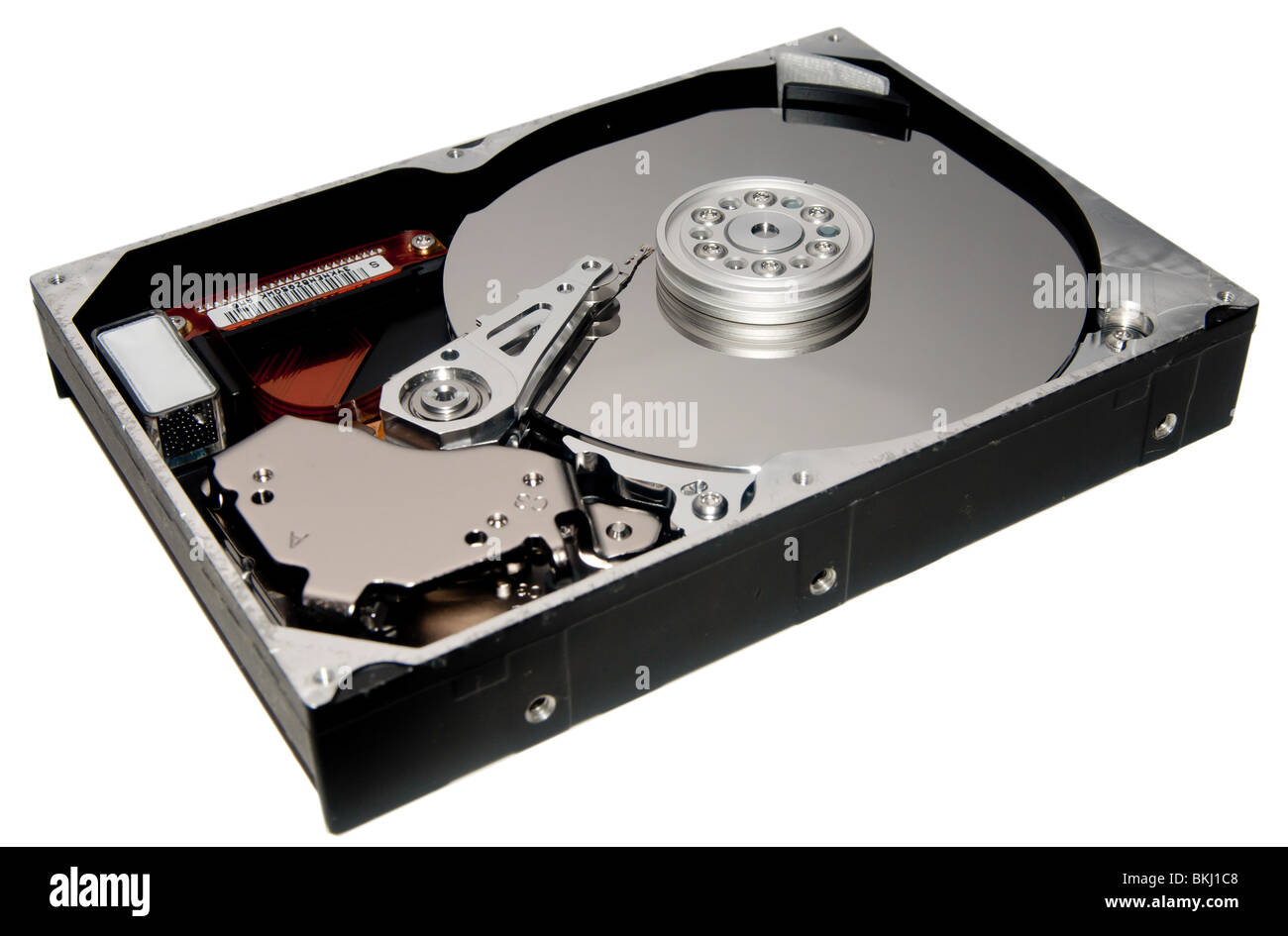 Hard Drive open isolated on white background Stock Photo - Alamy