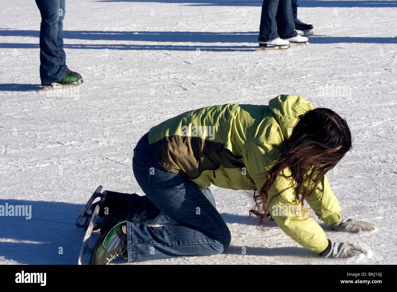 Falling on ice skates hi-res stock photography and images - Alamy