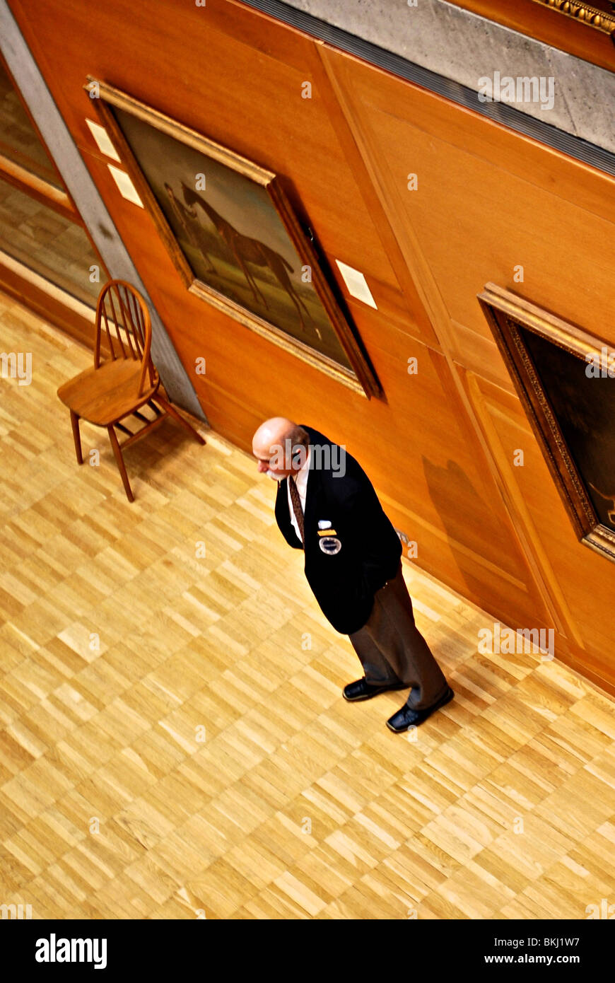 Security guard at yale center for british art hi-res stock photography ...