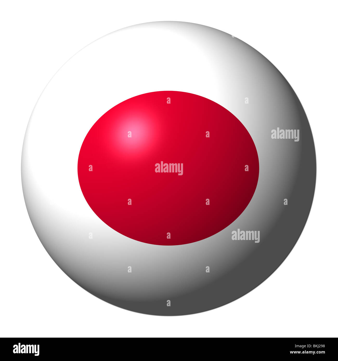 Japan flag sphere isolated on white illustration Stock Photo - Alamy