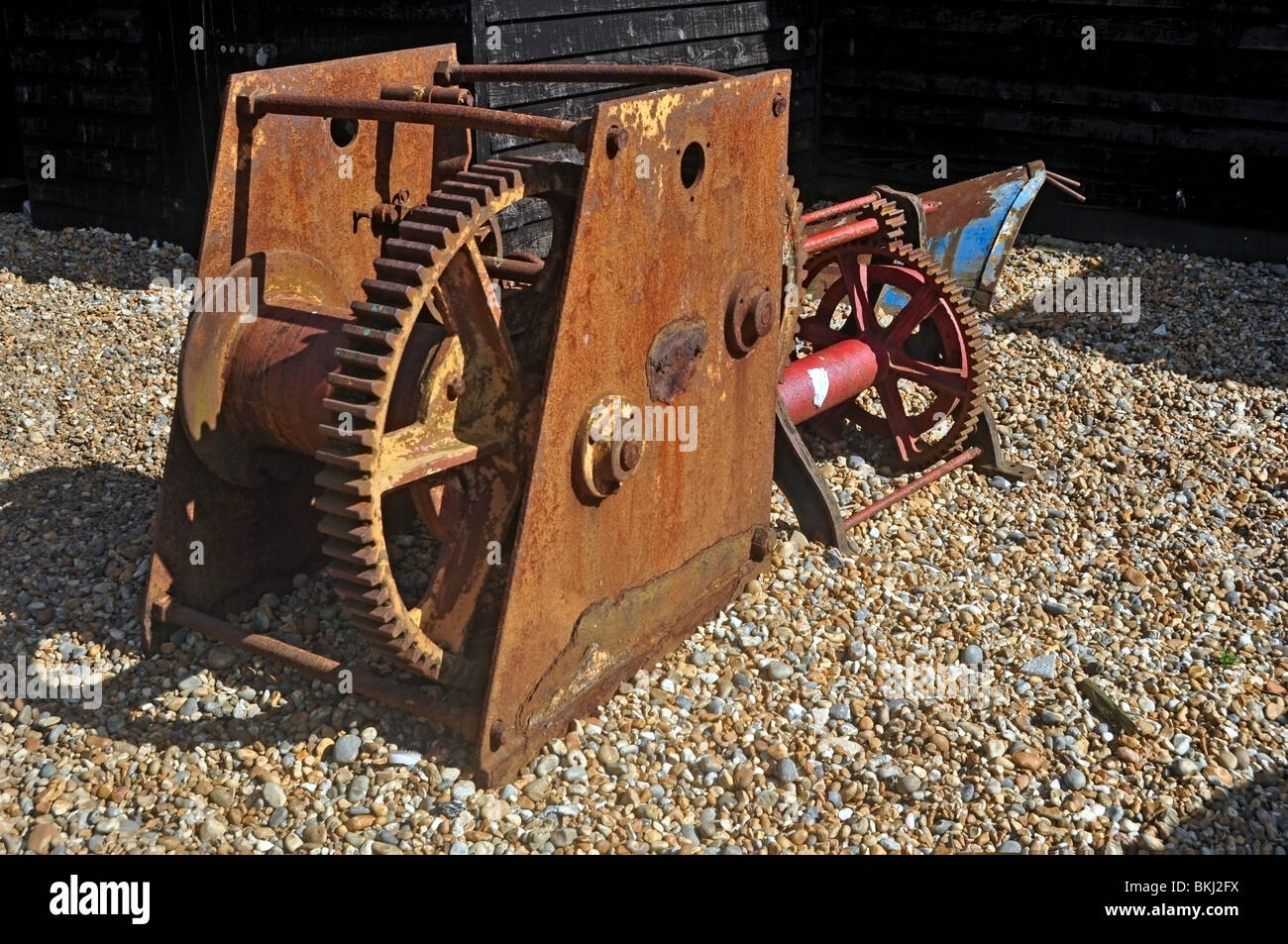 Rusty Winch on a Beach Stock Photo - Alamy