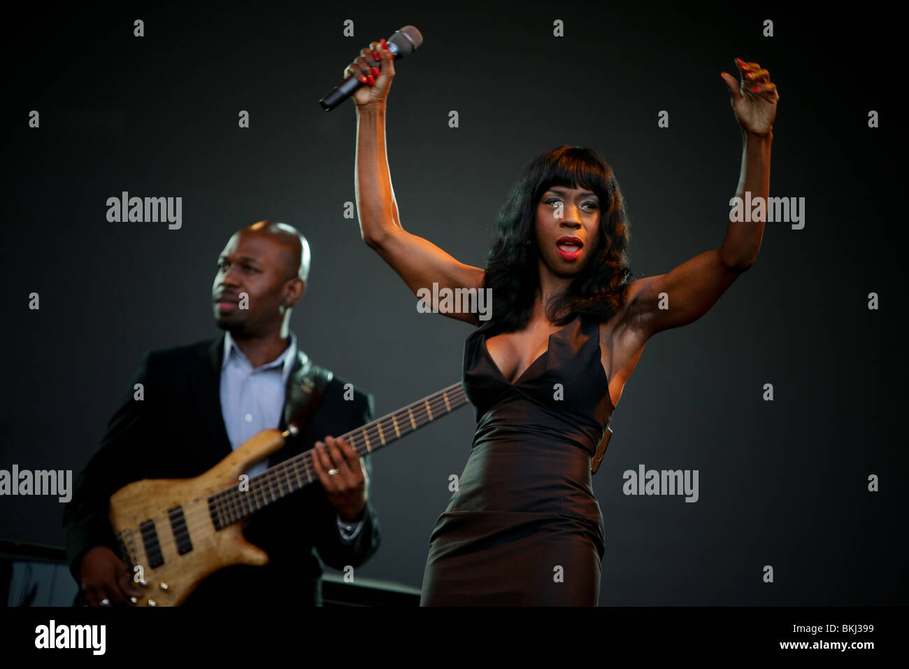 Heather Small playing live at a concert in London Stock Photo - Alamy