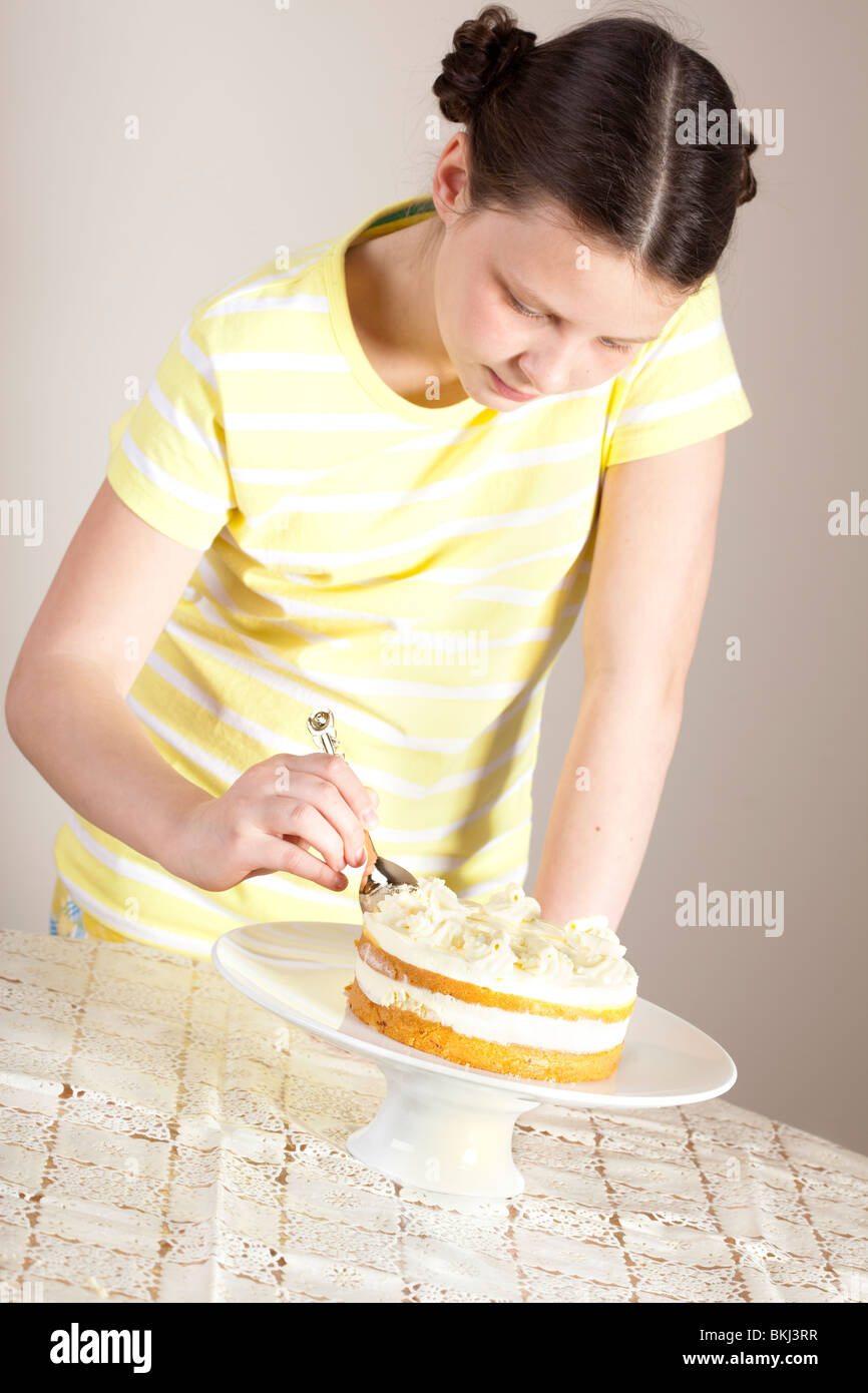 girl with cake Stock Photo - Alamy