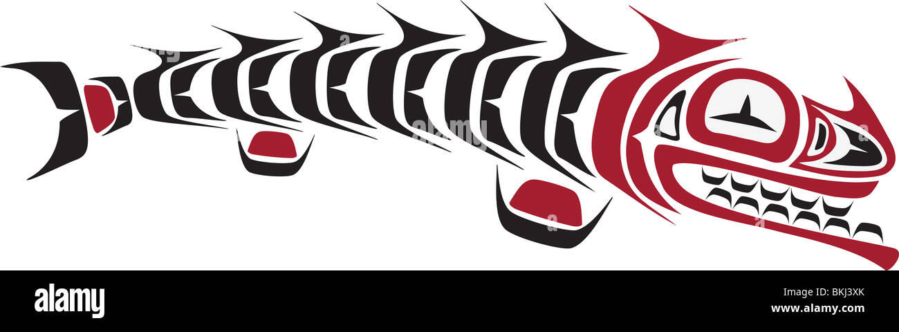 fish - First nation art stylization Stock Photo - Alamy