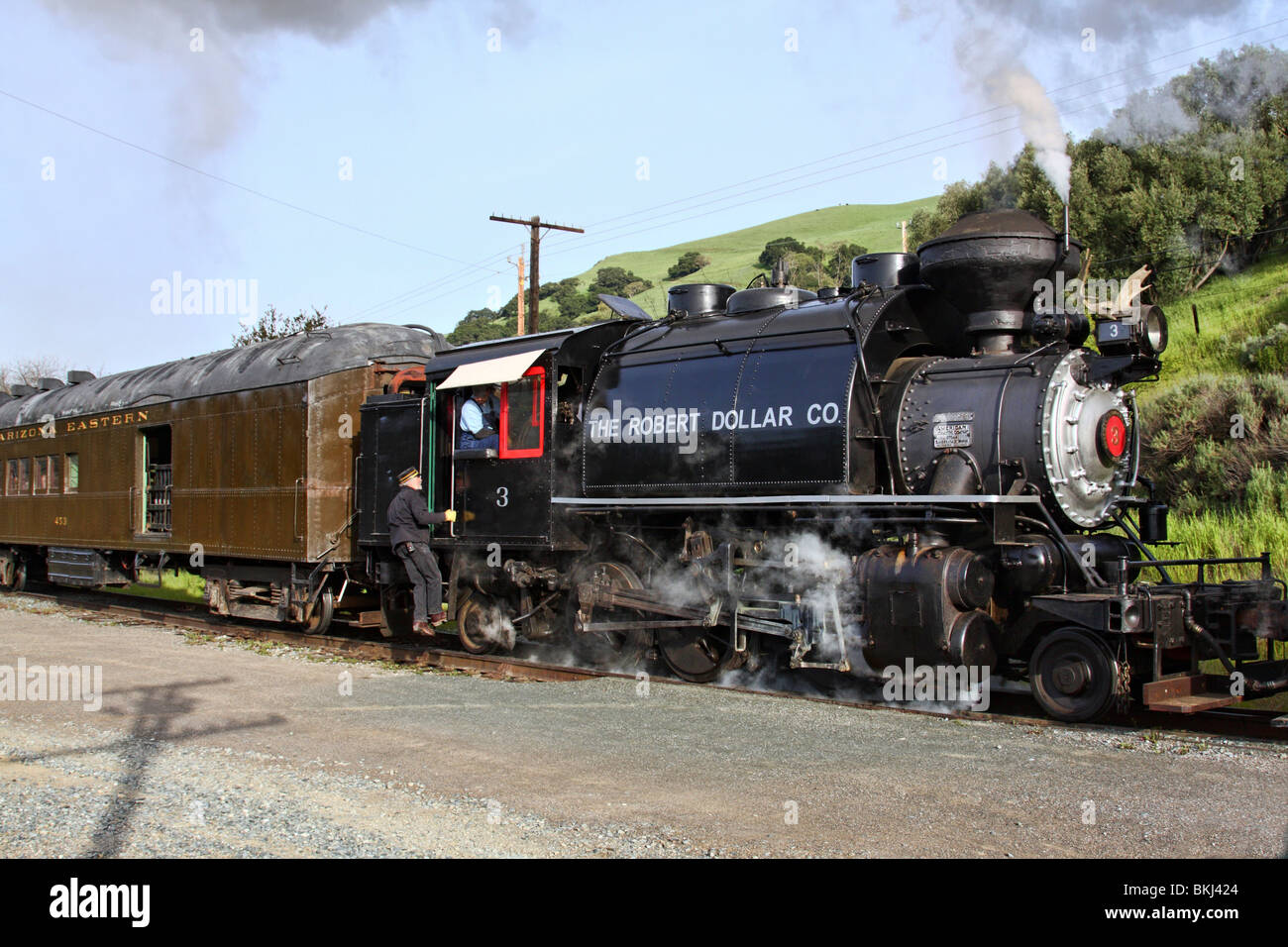 The Robert Dollar Co. steam engine #3 in Sunol, California Stock Photo ...