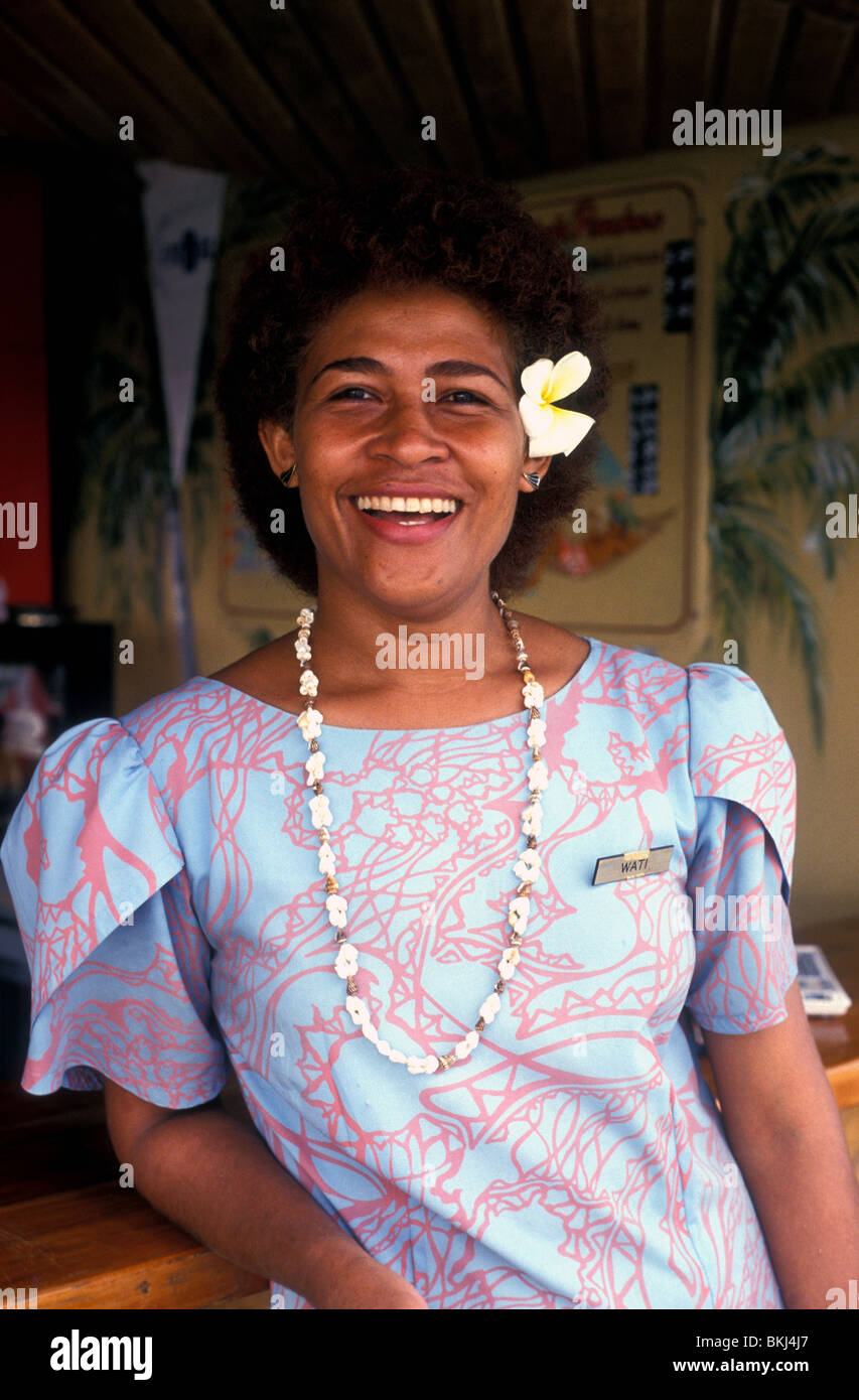 waitress in resort fiji Stock Photo - Alamy