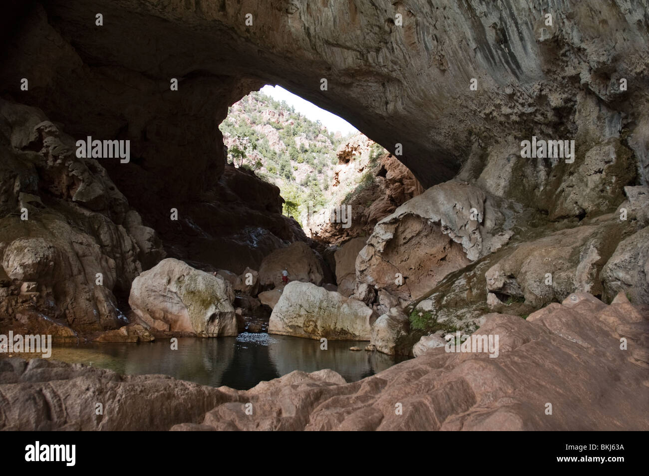 Tonto Natural Bridge near Payson, Arizona, USA. The largest natural ...