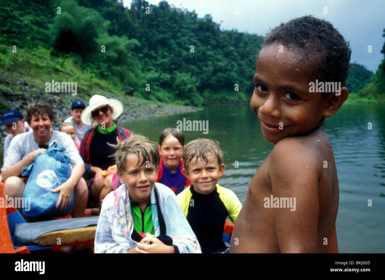 navua river rafting fiji Stock Photo - Alamy