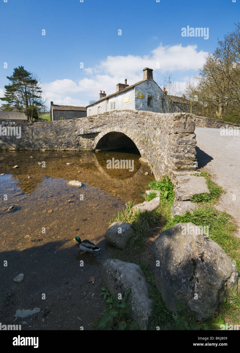 The bridge over Malham Beck, Malham, The Yorkshire Dales,England Stock ...