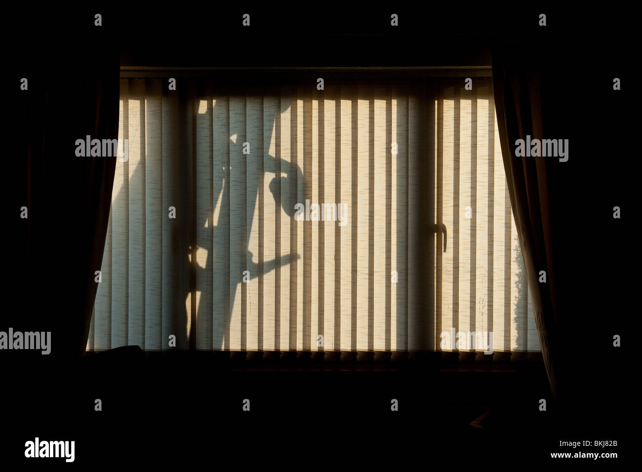 Silhouette of a window cleaner, Sheffield, England Stock Photo - Alamy