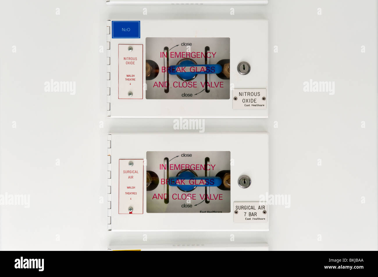 Hospital medical gas isolation valves Stock Photo - Alamy