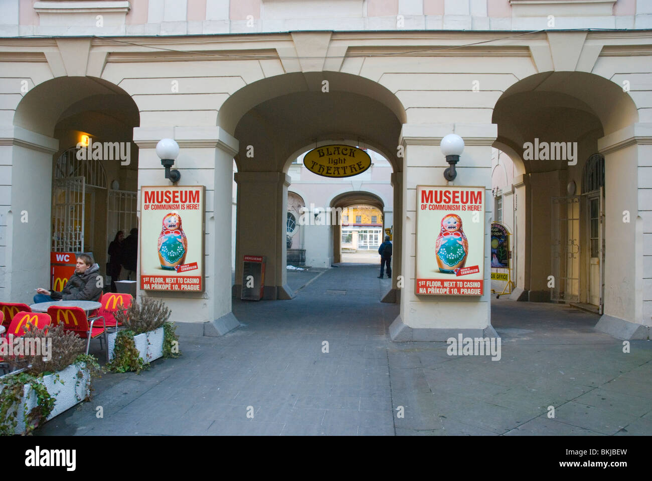 Museum of Communism is located next to McDonald's in Prague Czech ...