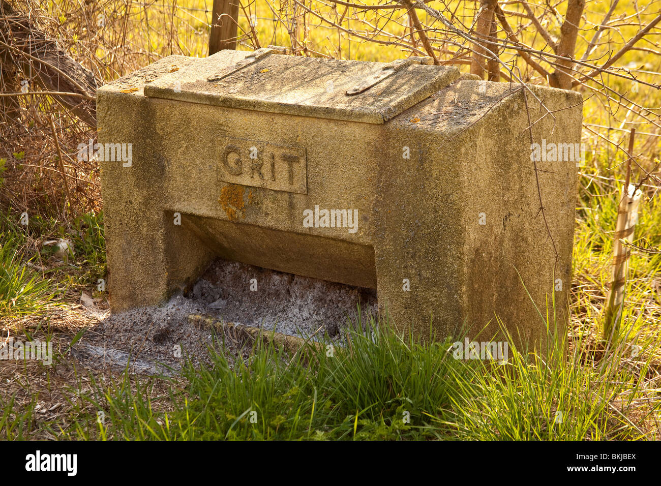 Road salt or grit container, Hampshire, England Stock Photo - Alamy