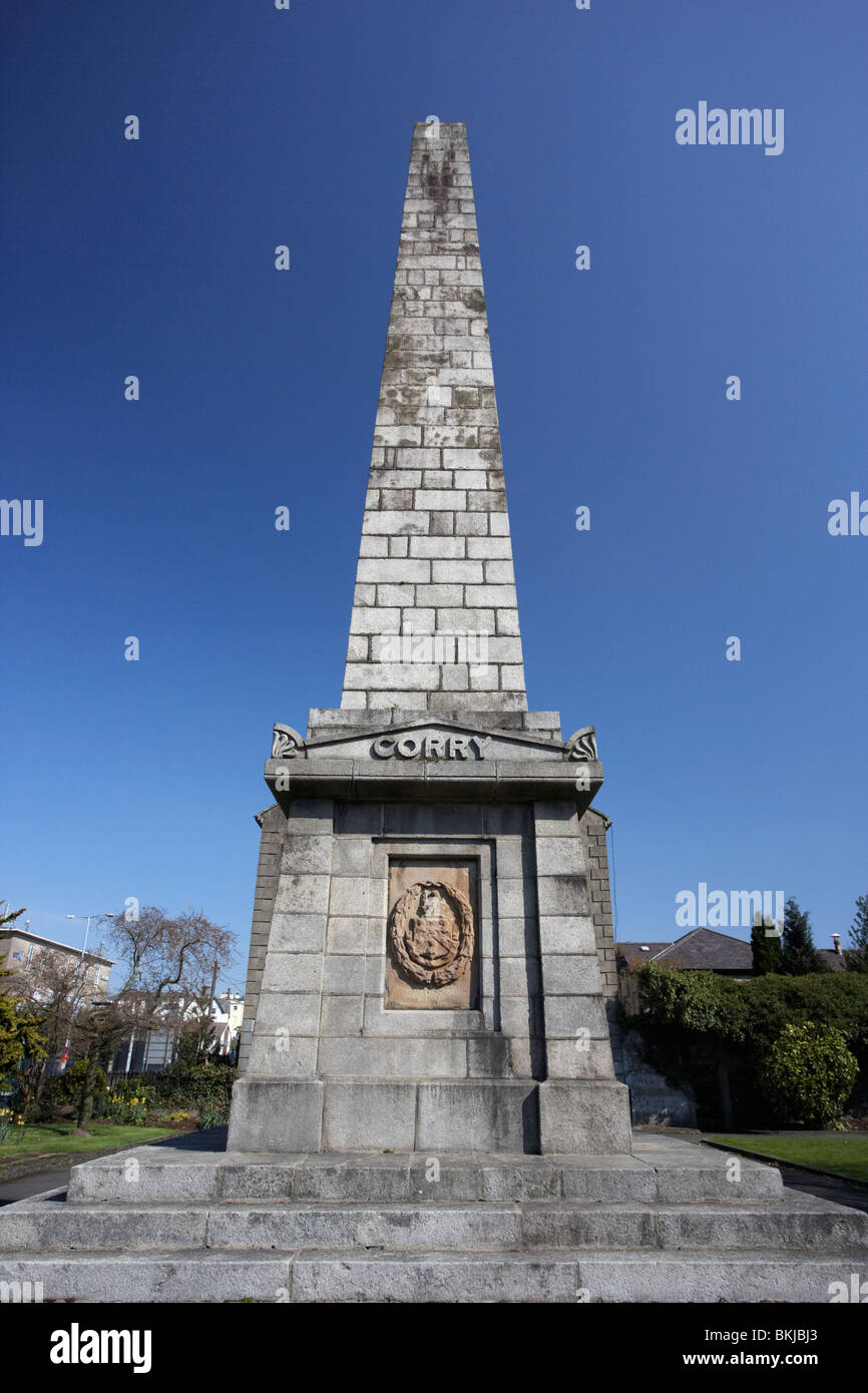the Corry monument obelisk dedicated to Trevor Corry a local magistrate ...