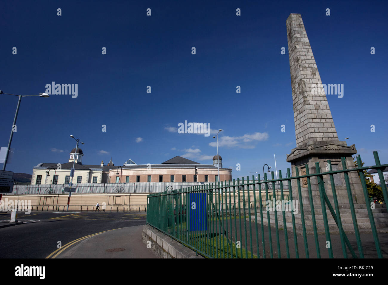 Old and modern Trevor Hill Newry Courthouse and the corry obelisk ...
