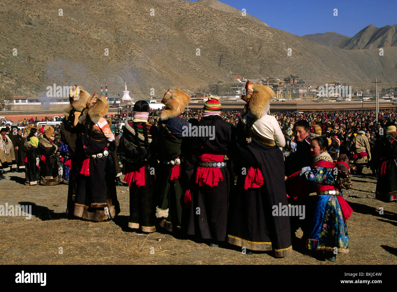 China, Tibet, Gansu province, Xiahé, Labrang monastery, Tibetan New ...