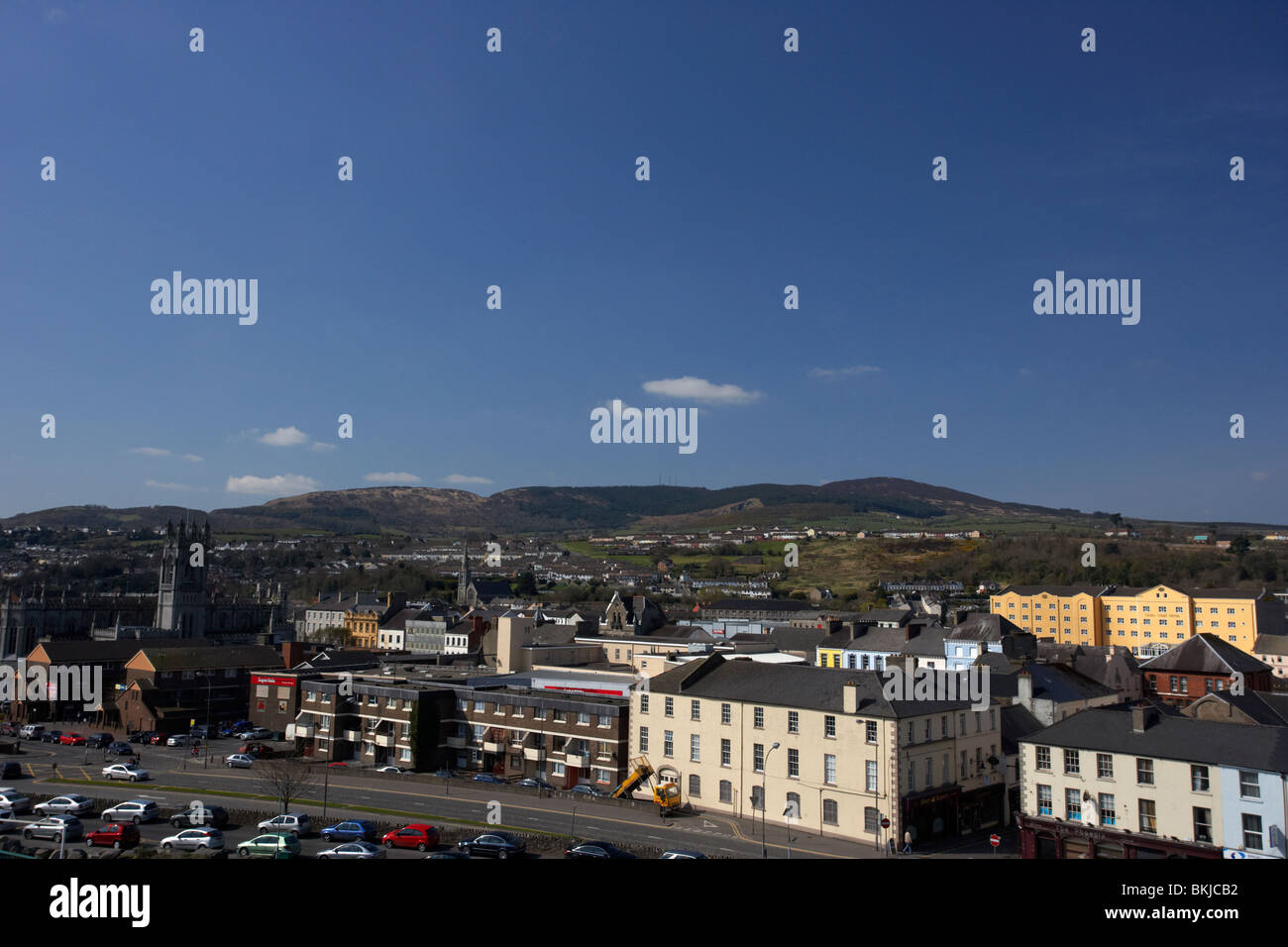Looking down from gallows hill over Newry town centre county down ...