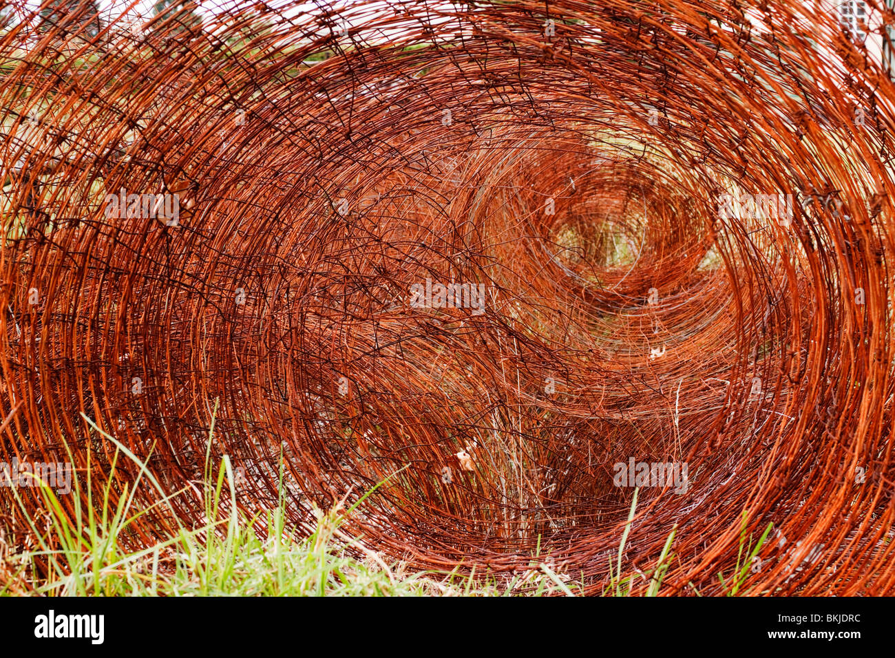 Coils of rusted wire fencing lying abandoned on a farmyard Stock Photo ...