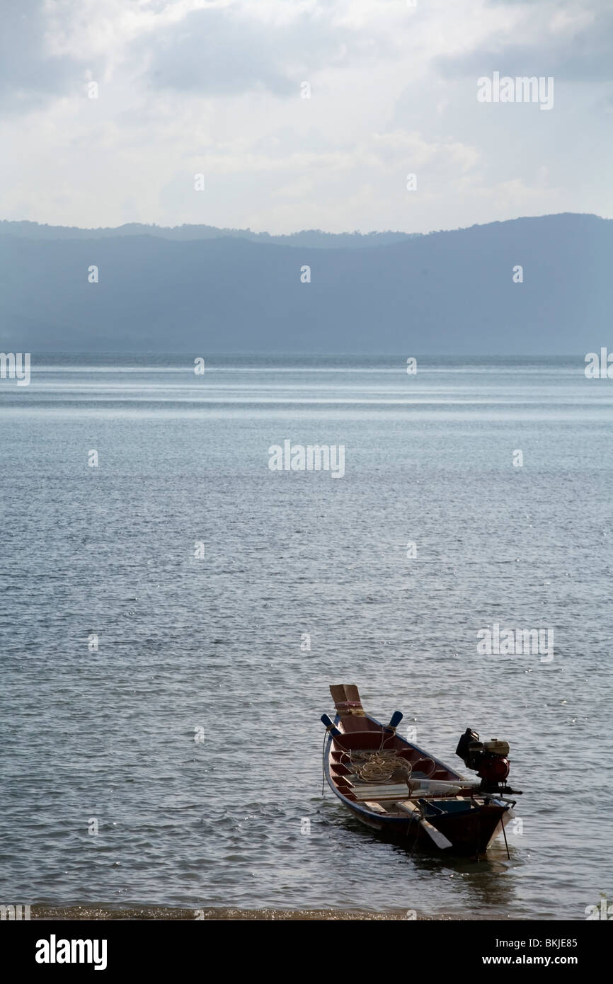 a single moored boat Stock Photo - Alamy
