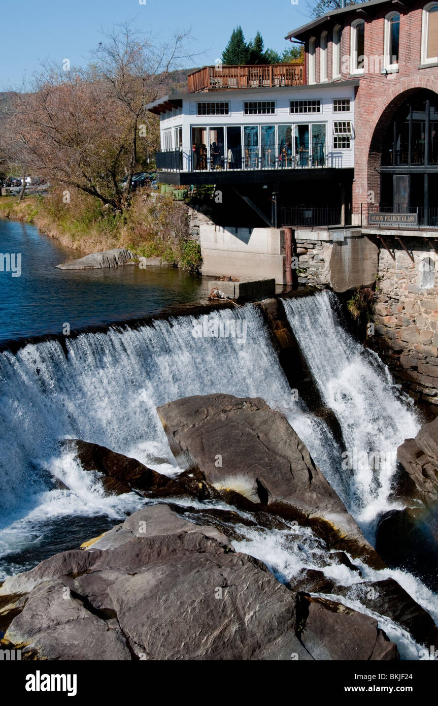 Quechee Village, Ottauquechee River Waterfall,Restaurant,Near,Woodstock ...