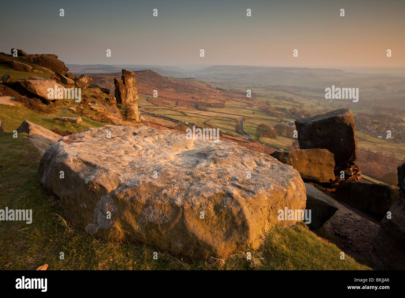 Curbar Edge in the Peak District National Park Derbyshire East Midlands ...