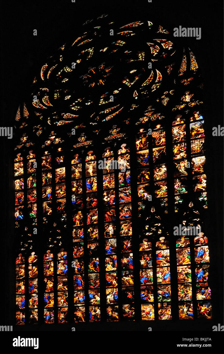 Stained glass window inside Milan Cathedral il Duomo di Milano Italy ...