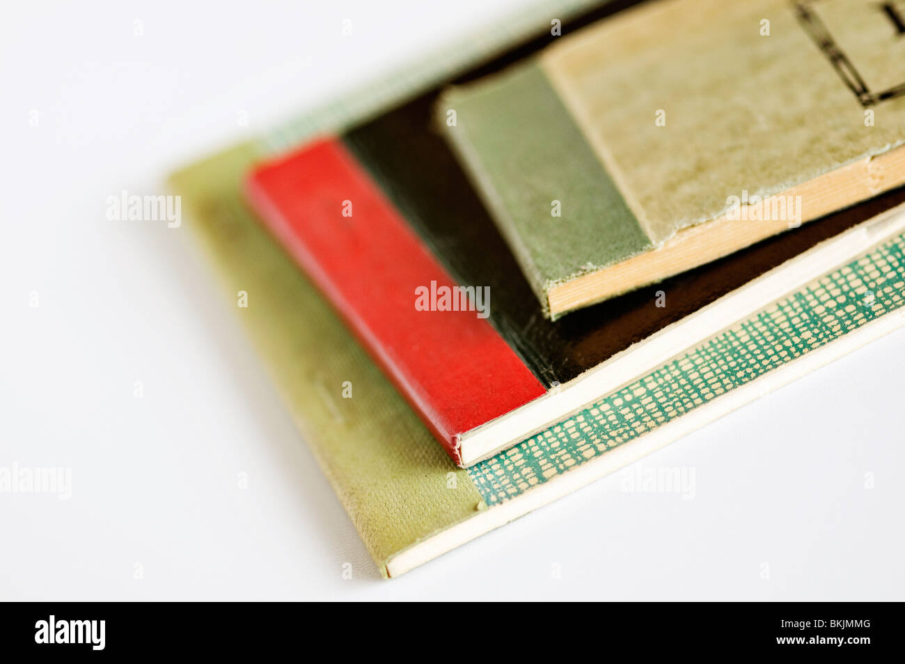 Old vintage retro receipt books on white background Stock Photo - Alamy