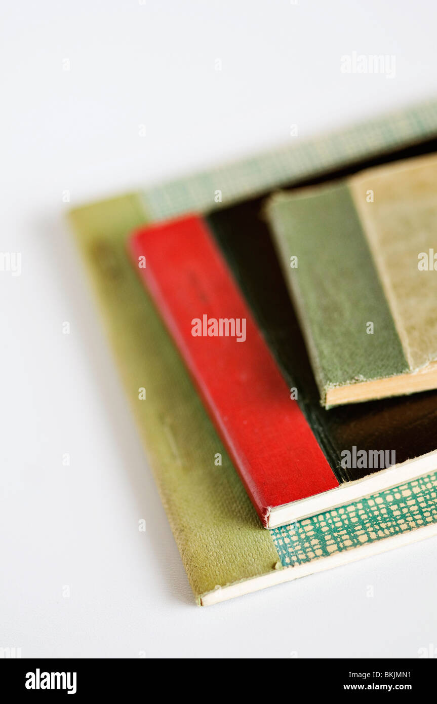 Old vintage retro receipt books on white background Stock Photo - Alamy