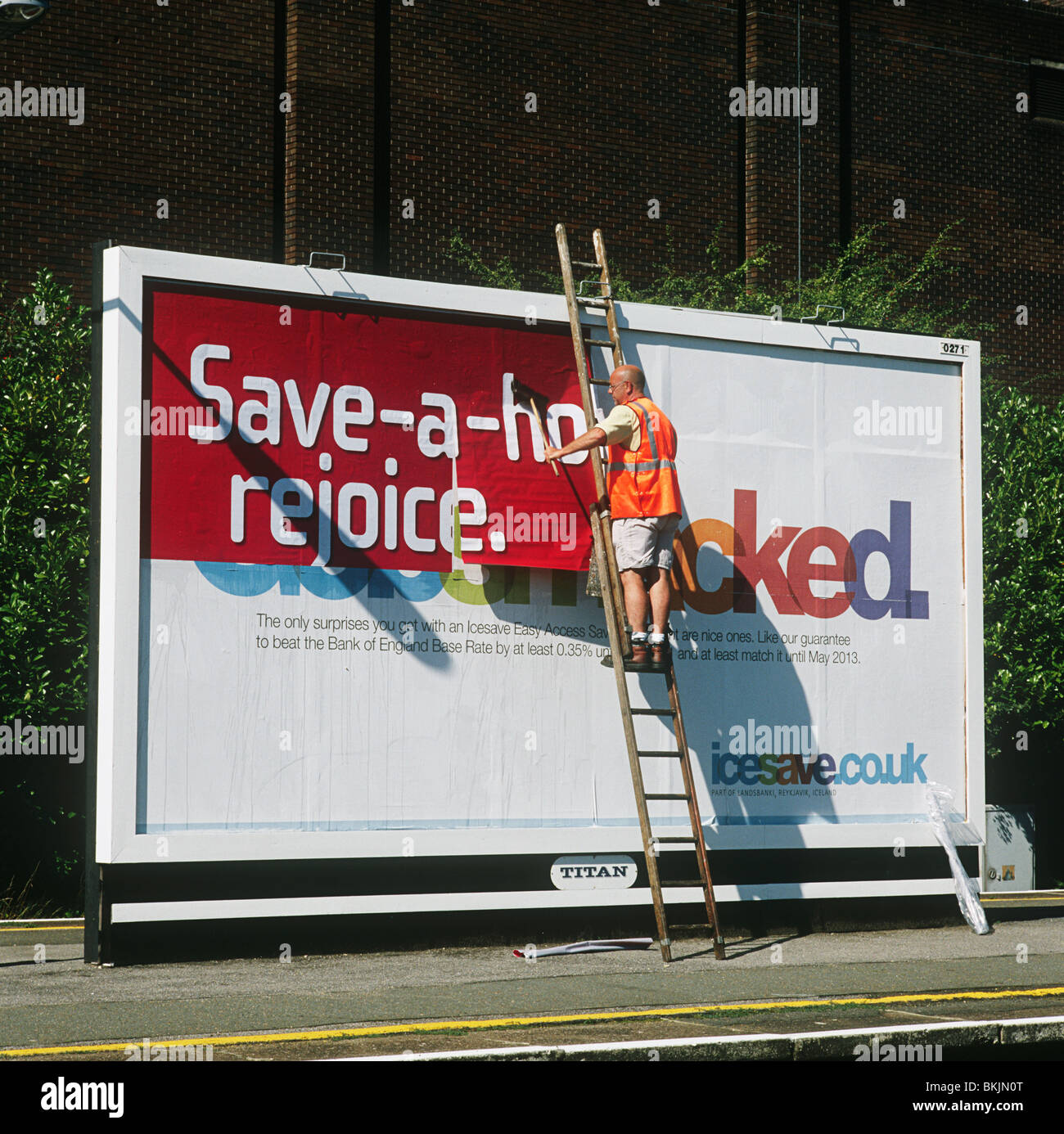 Bill poster at work Stock Photo - Alamy