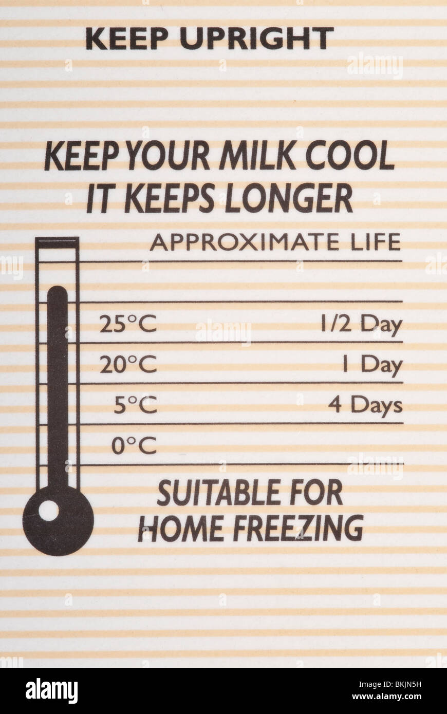 Refrigeration Label on Carton of Organic Milk Stock Photo - Alamy