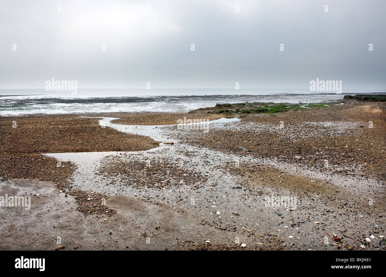 Low tide at East Mersea in Essex Stock Photo - Alamy