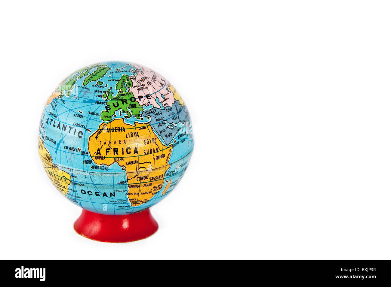 A model terrain globe. Europe and Africa are shown Stock Photo - Alamy