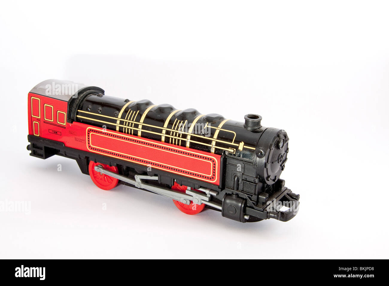 A black and red steam locomotive model Stock Photo - Alamy