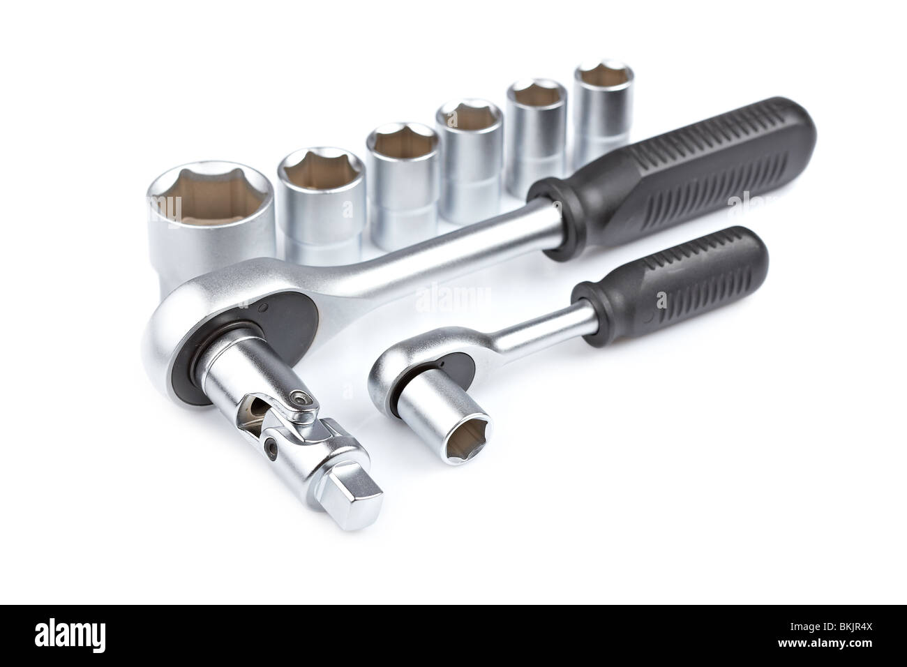 Socket wrench toolbox isolated on white background. Soft shadow and ...