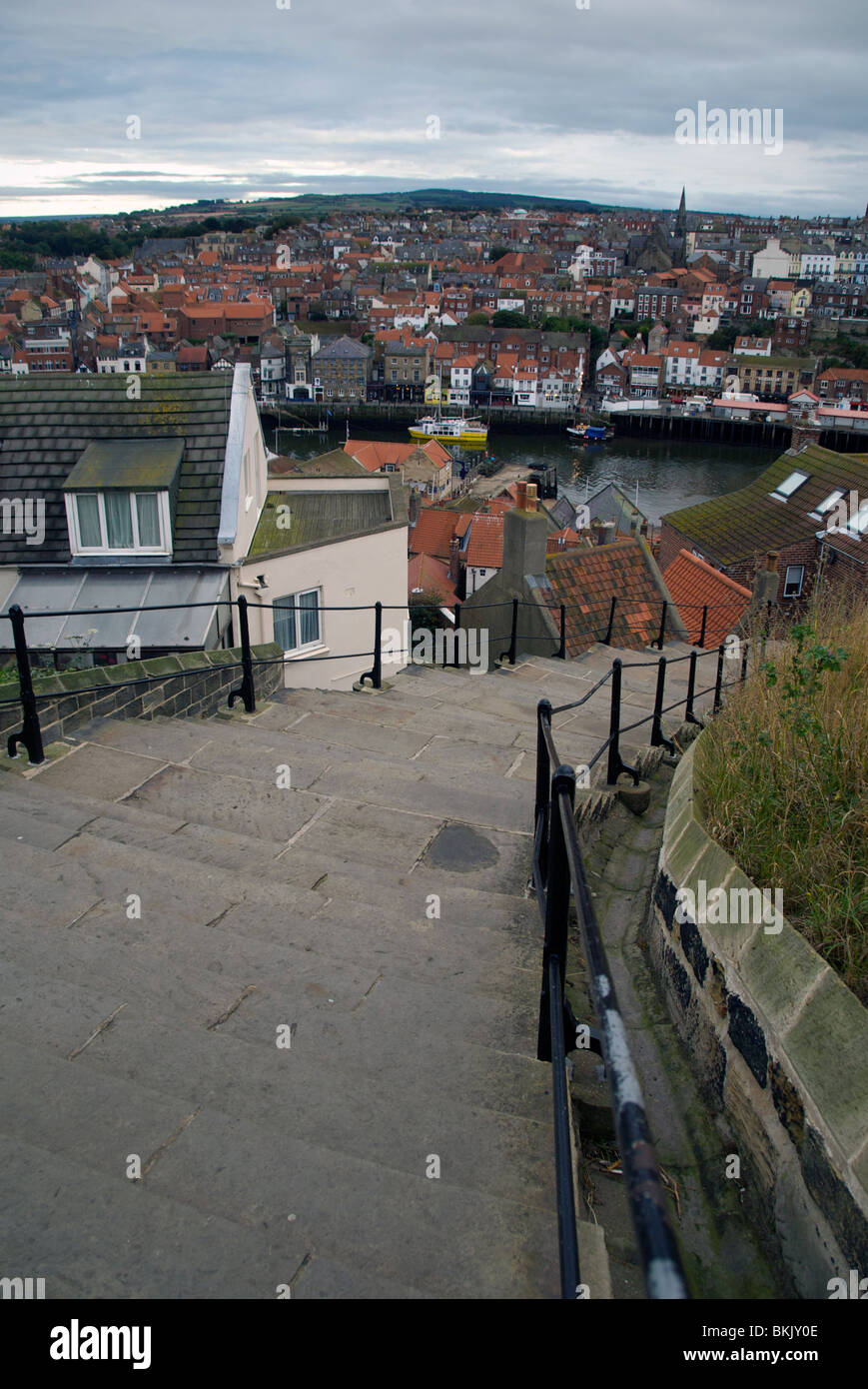 Whitby North Yorkshire UK Harbour Harbor Steps Stock Photo - Alamy
