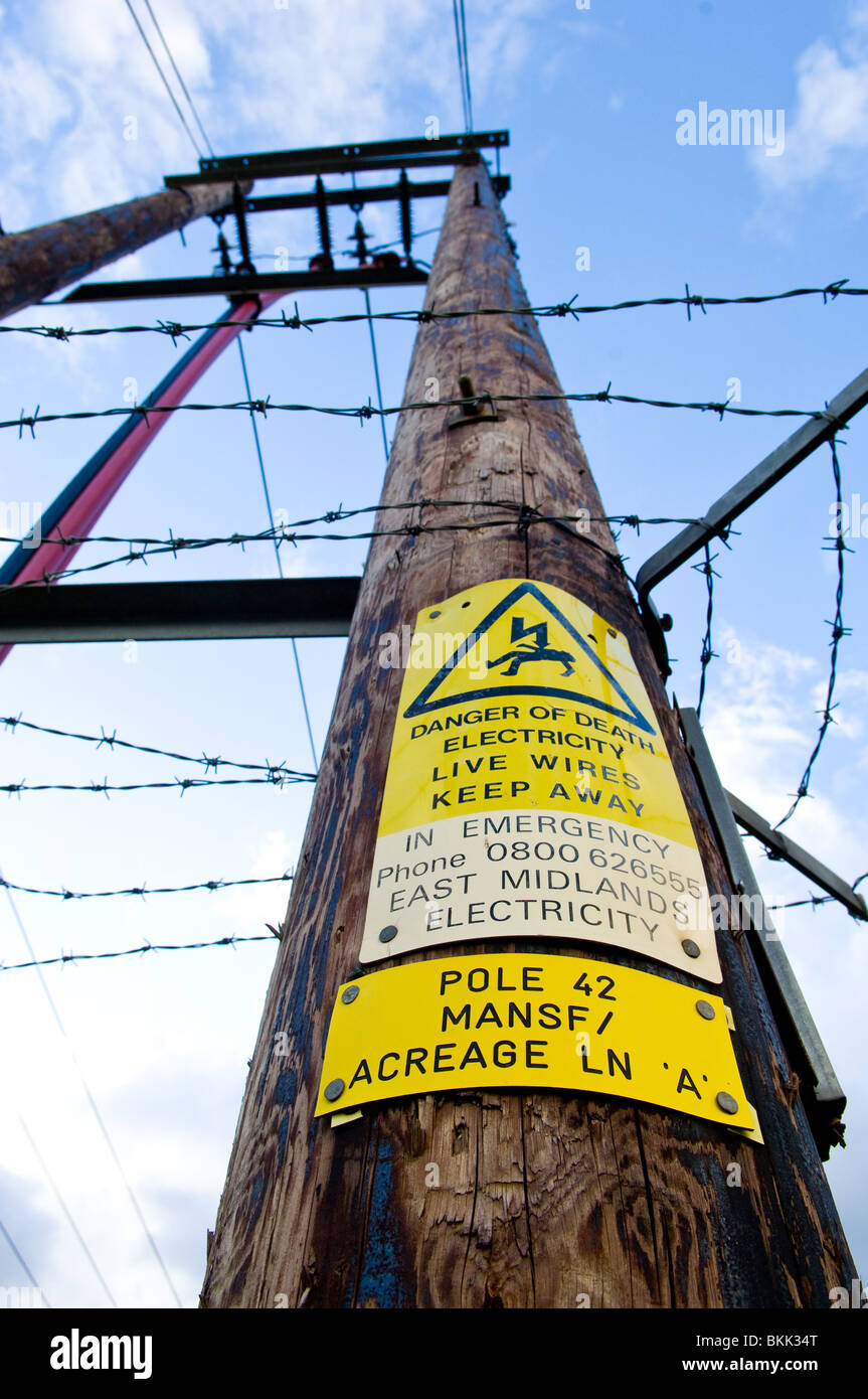 Danger, Electricity, risk of electric shock warning notice Stock Photo ...