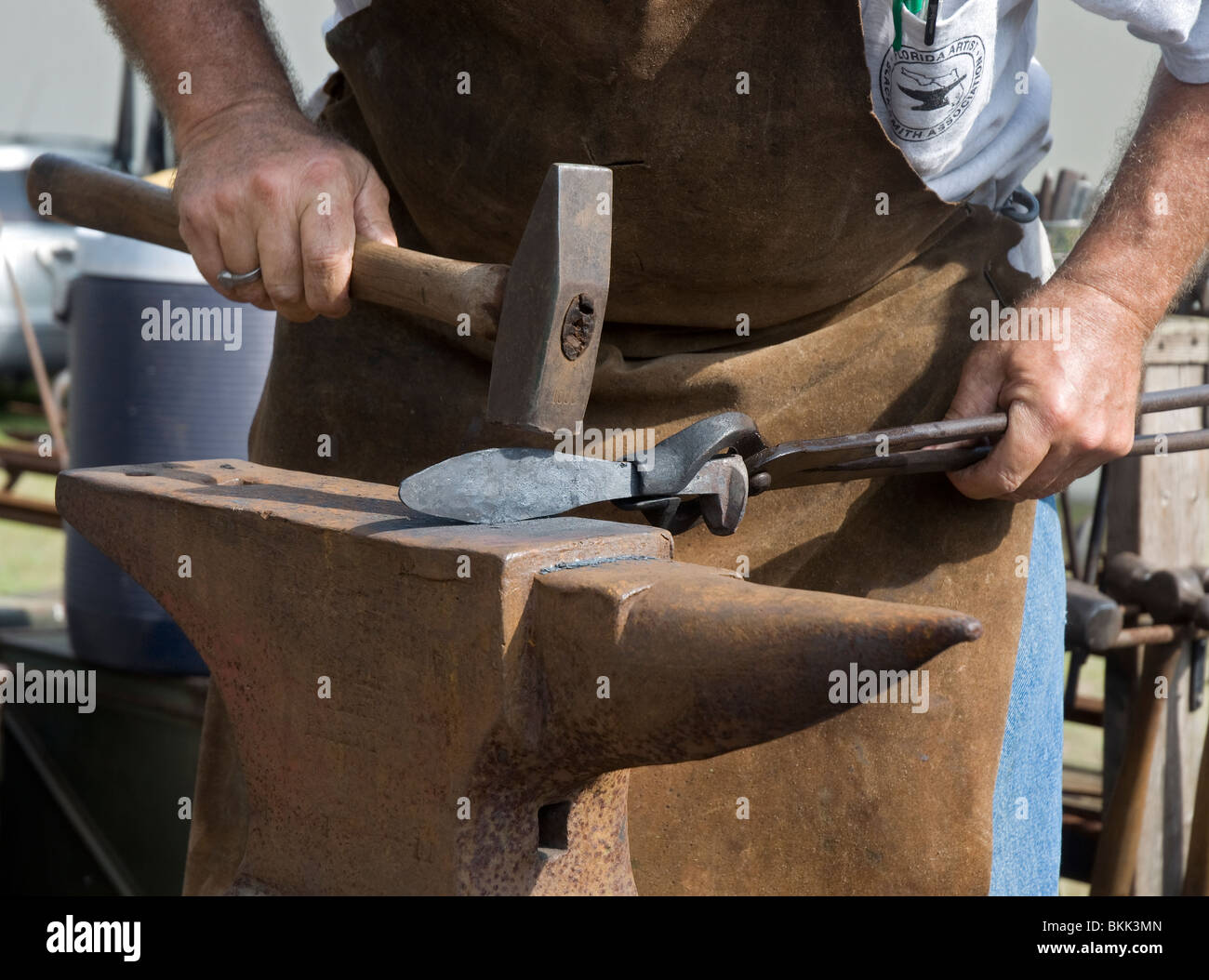 Pioneer Days High Springs Florida blacksmith at work in crafts ...