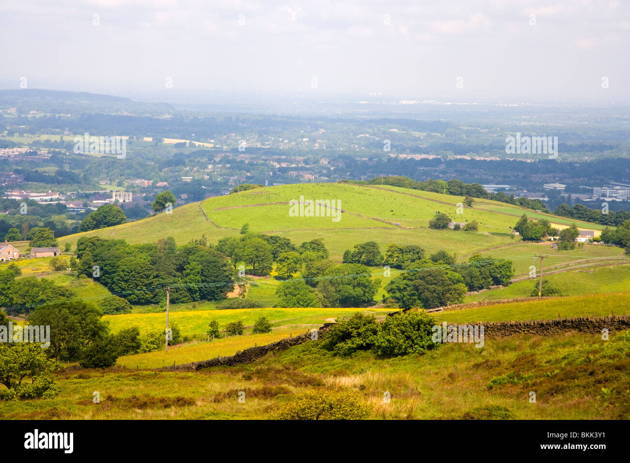 View of Eddisbury Hill and Macclesfield from Teggs Nose Country Park ...