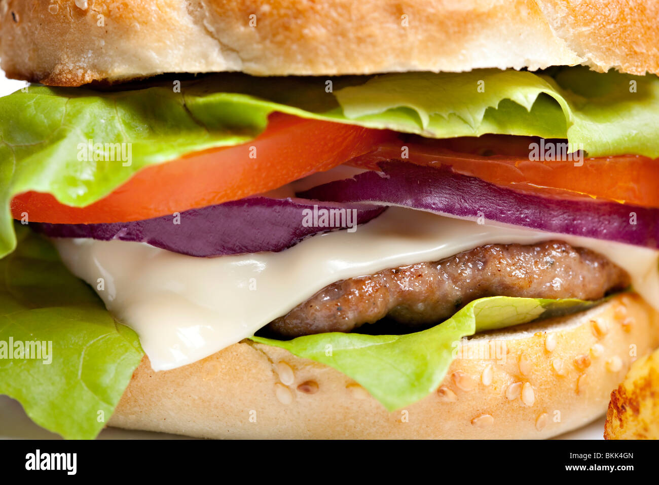 Hamburger, closeup view on tasty food Stock Photo - Alamy
