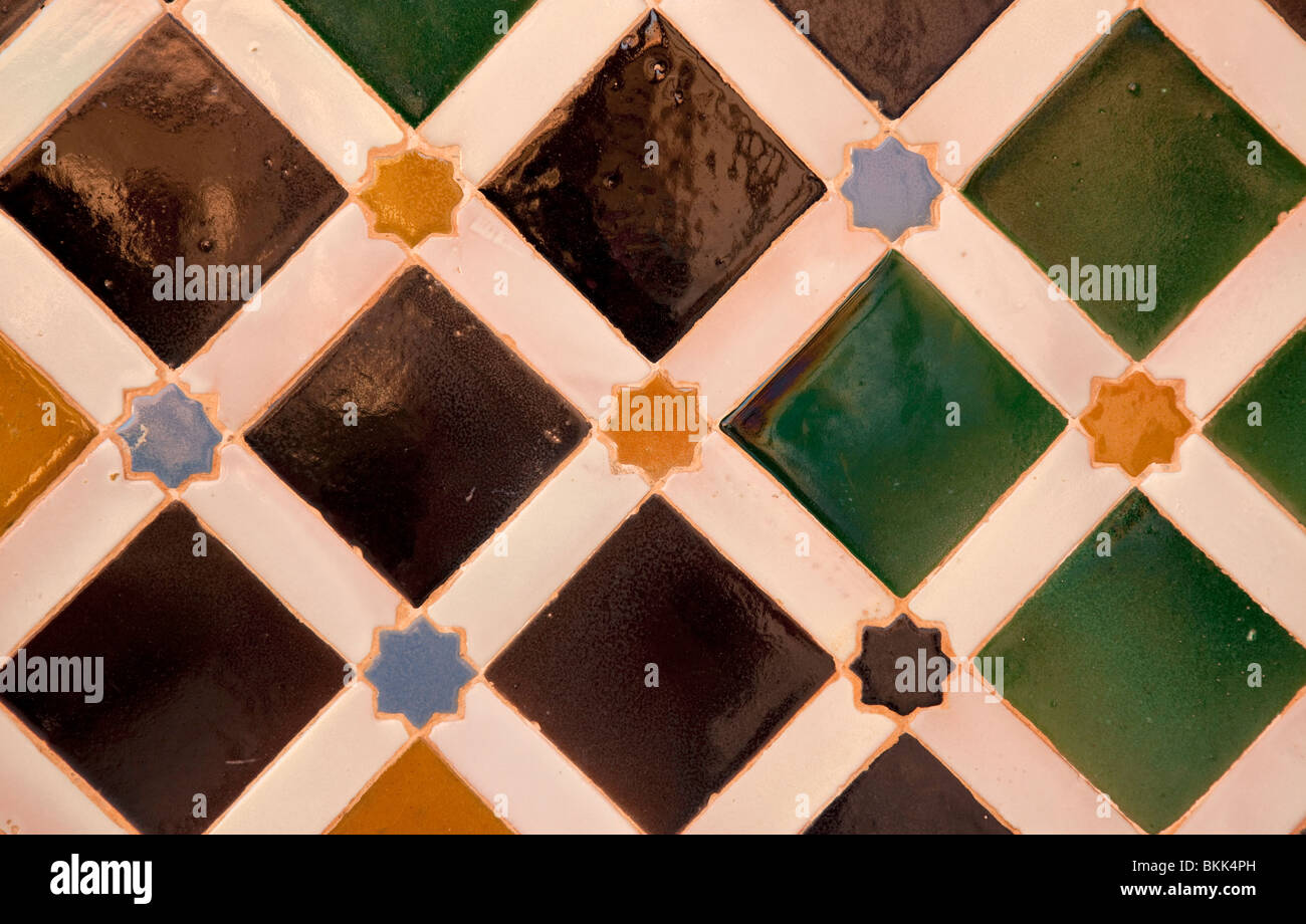 Wall tiles at the Alhambra Palace, Spain Stock Photo - Alamy