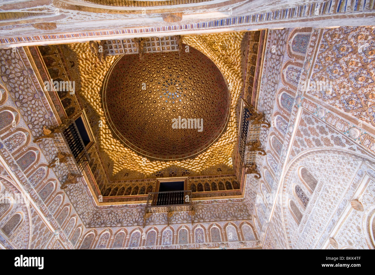 Interior islamic ceiling detail, Alcazar of Seville Stock Photo - Alamy