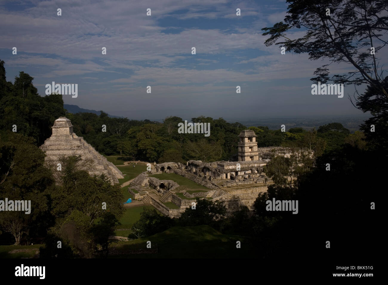 The Temple of the Inscriptions, left, and the Palace, right, in the ...