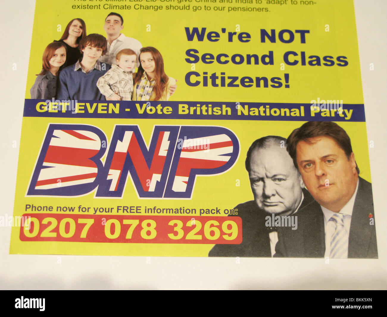 UK general election 2010 handbill polling leaflet card nic nick griffin ...
