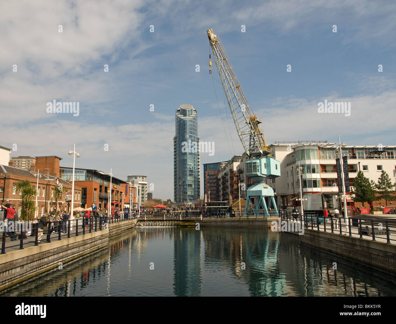 Gunwharf Quays Portsmouth Hampshire England UK looking towards ...
