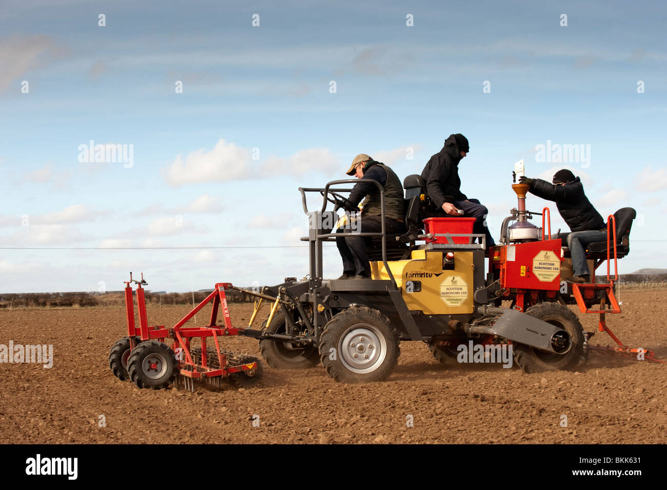 Planting trial plots with spring barley using a specialised seed drill ...