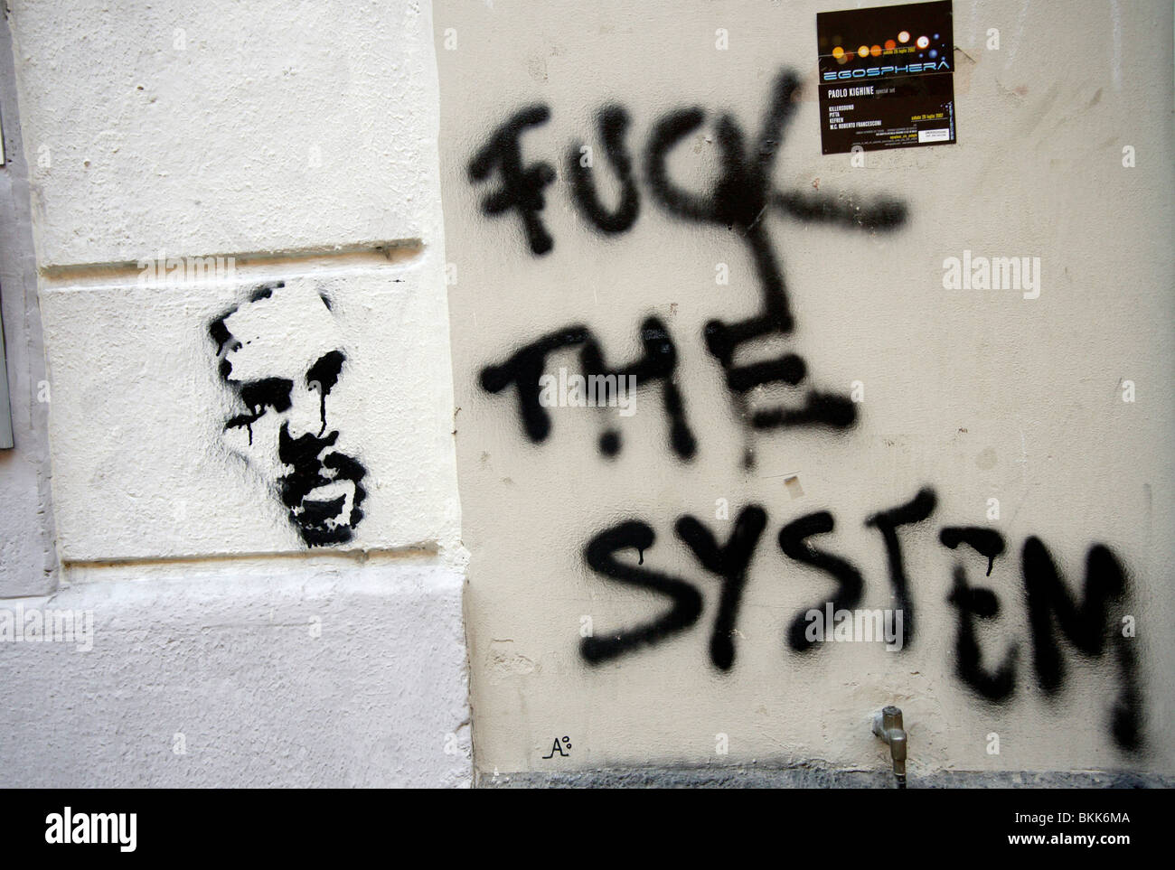 Political expression through graffiti, Italy Stock Photo - Alamy