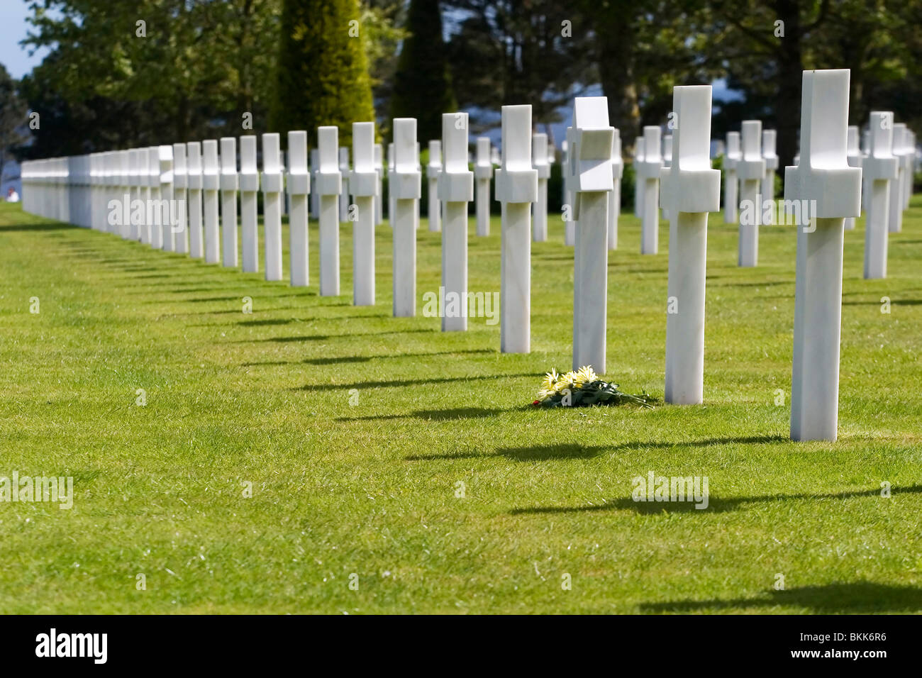 World War II Cemetery by the Omaha Beach in Normandy France Stock Photo ...