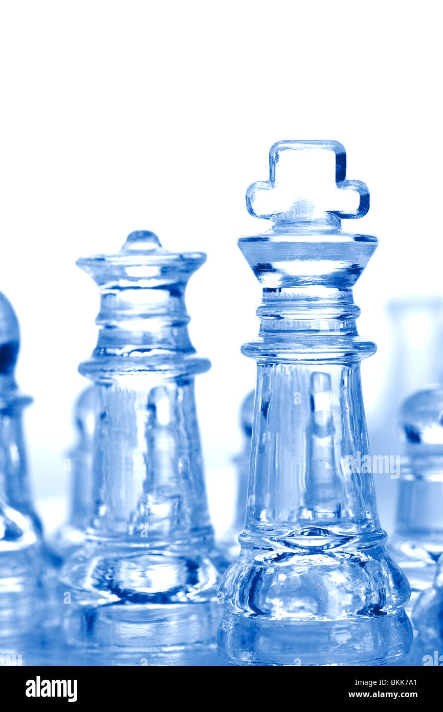 Glass chess pieces blue light hi-res stock photography and images - Alamy