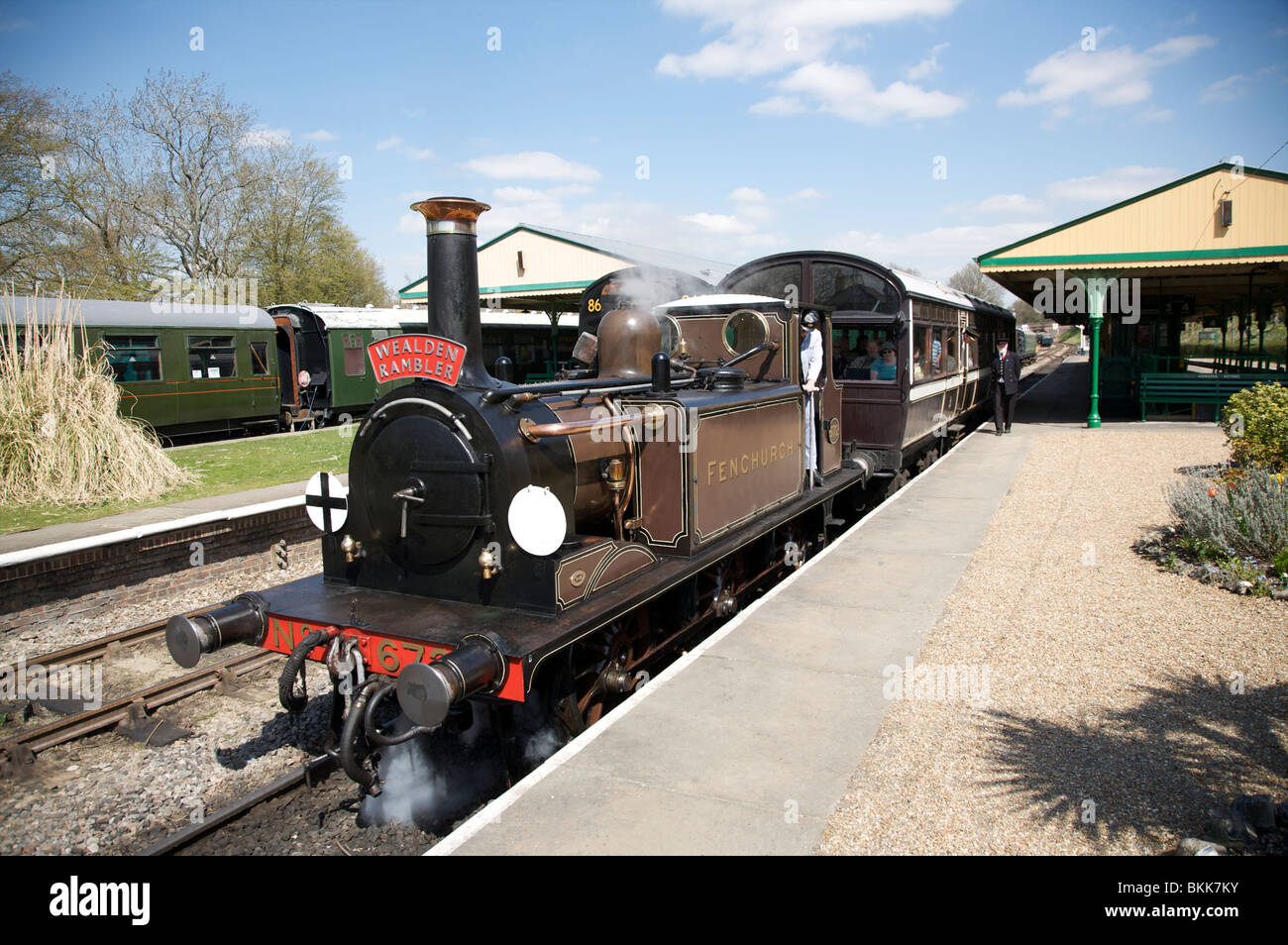 Wealden Rambler Fenchurch Steam Locomotive at a Station in Sussex Stock ...
