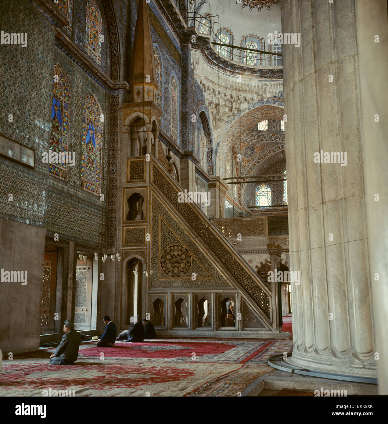 Turkey Istanbul Sultan Ahmet Blue Mosque, detail of the Minbar built by ...